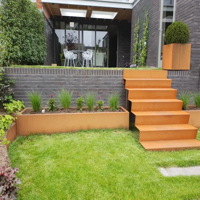 Cortenstaal Trap Tuin – Duurzame Oplossing voor Hoogteverschillen– COSY ...